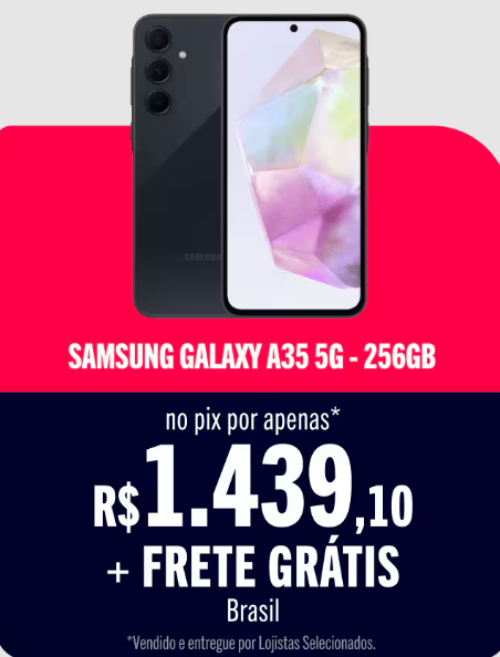 Samsung Galaxy A35 5G 256GB no Pix na oferta Casas Bahia Cupom de ...